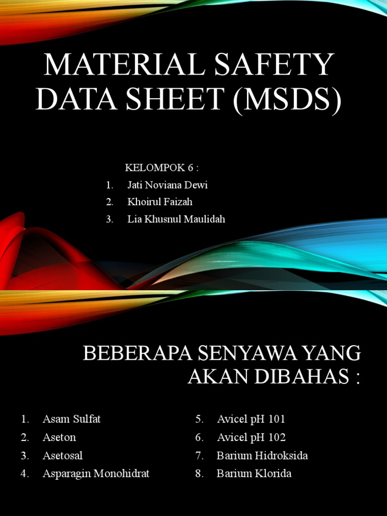 Material Safety Data Sheet (MSDS) | PDF