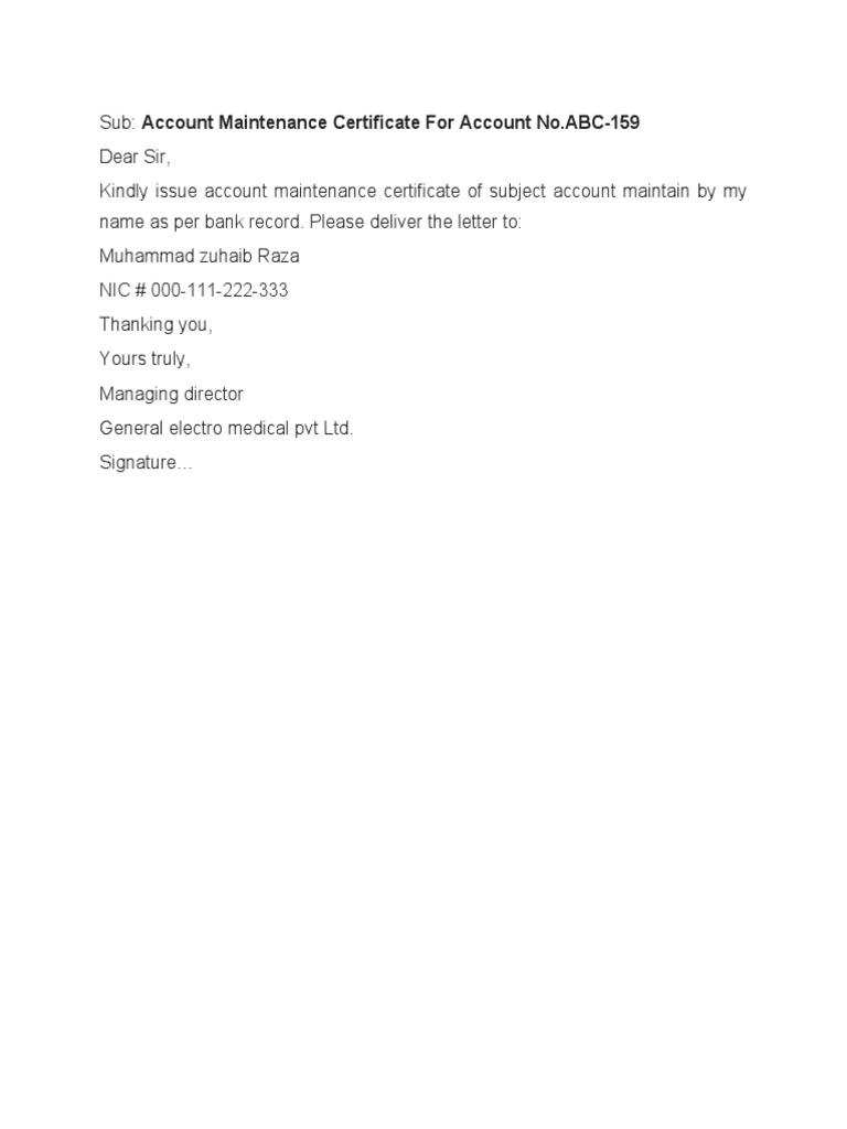 Maintenance Certificate | PDF