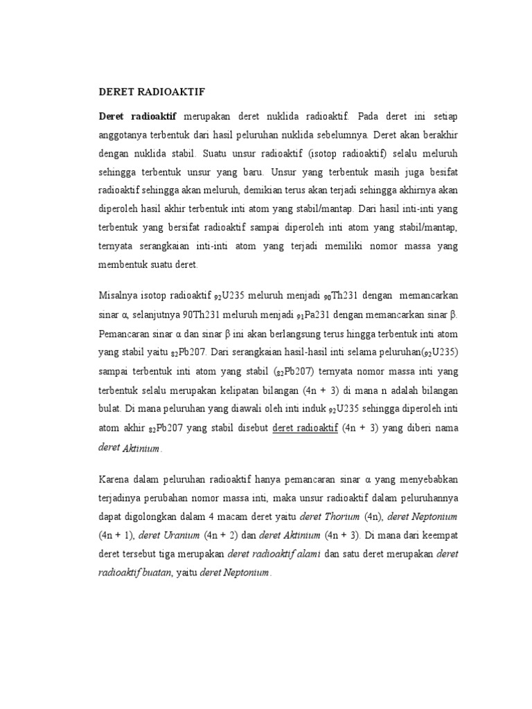 Deret Radioaktif | PDF