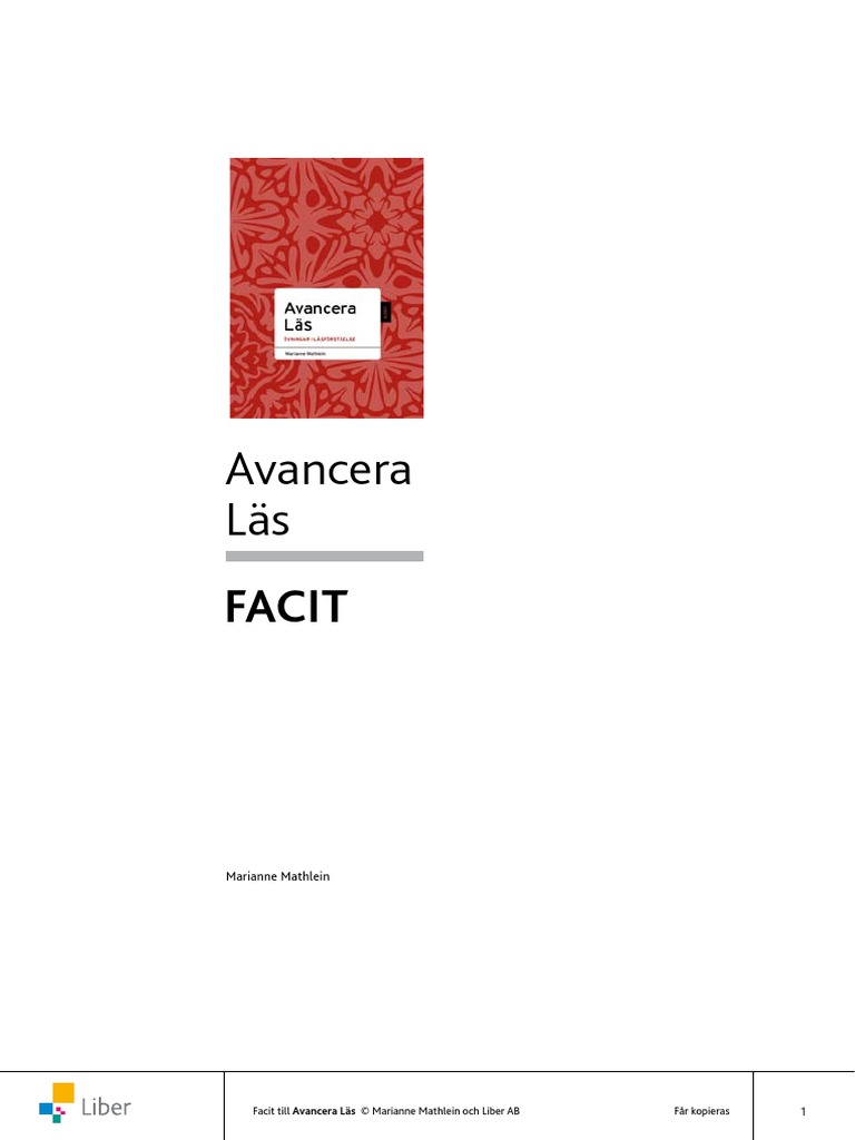 Avancera Läs Facit | PDF