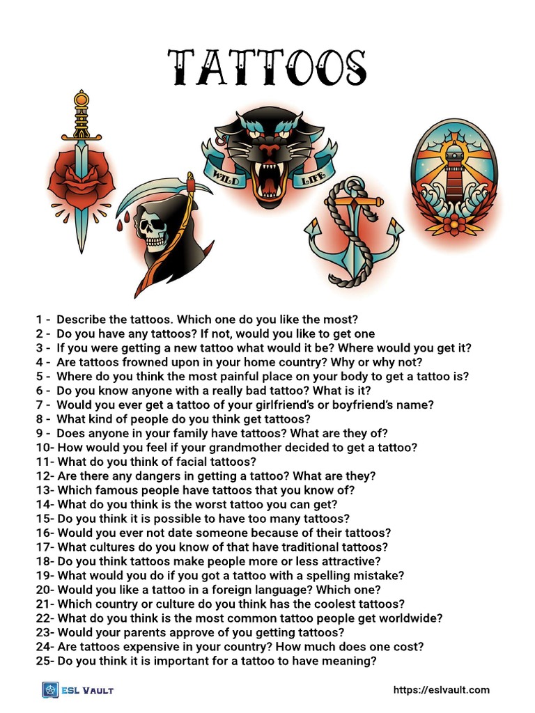 Essential Tattoo Conversation Questions | PDF