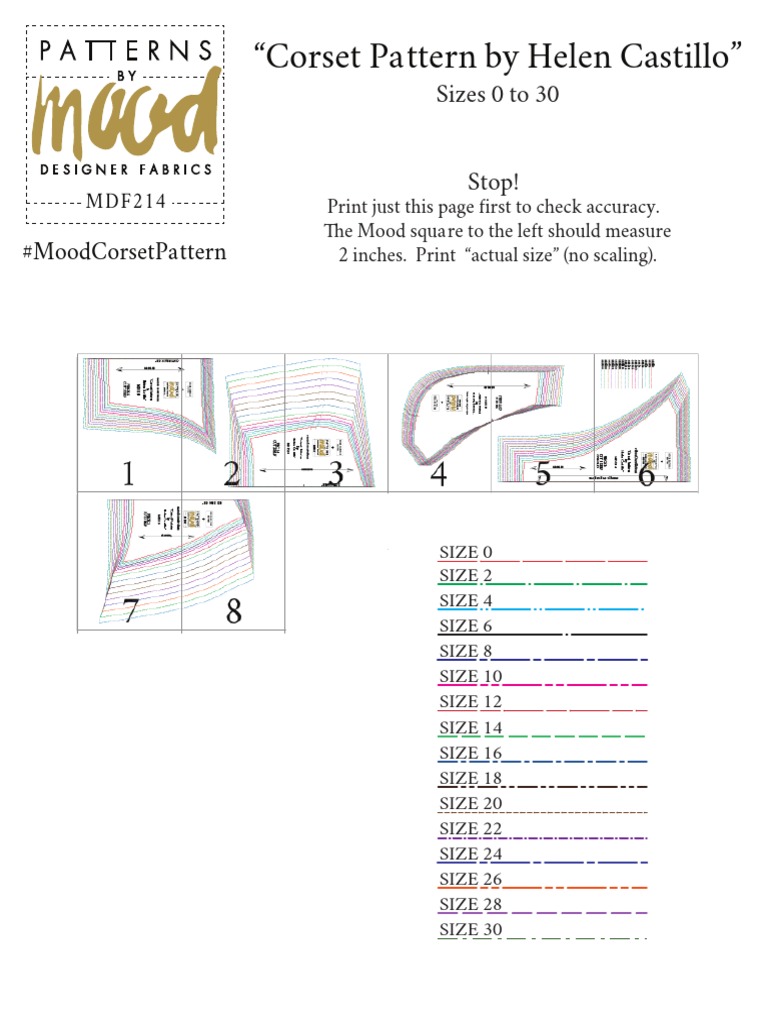 Corset Pattern by Helen Castillo: Sizes 0 To 30 Stop! | PDF | Clothing