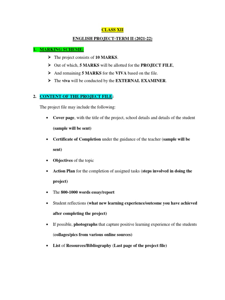 English Project-Term Ii-Class Xii | PDF | Essays | Communication