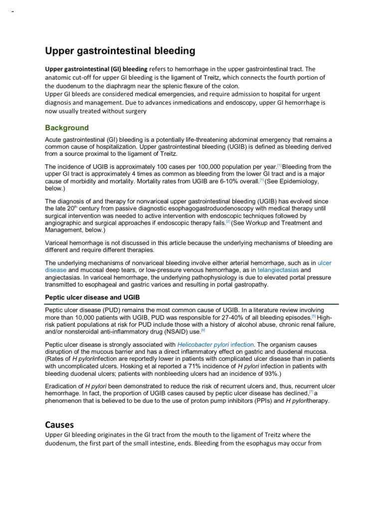 Upper Gastrointestinal Bleeding | PDF | Digestive System | Health Sciences