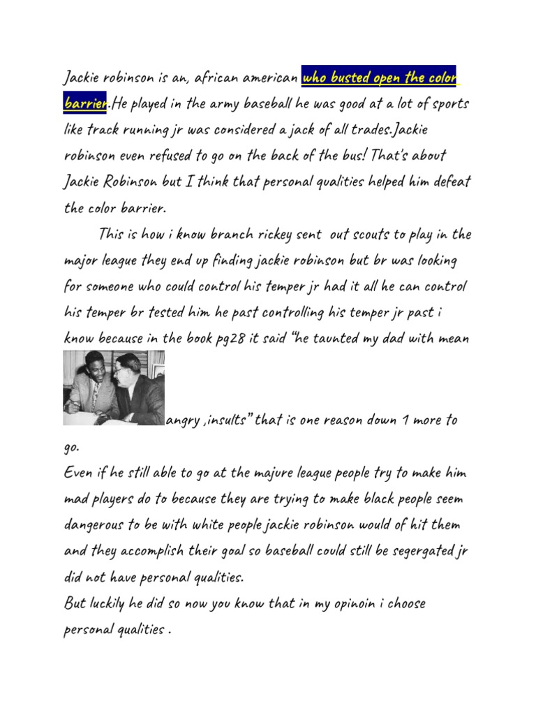 Jackie Robinson: Overcoming Barriers | PDF
