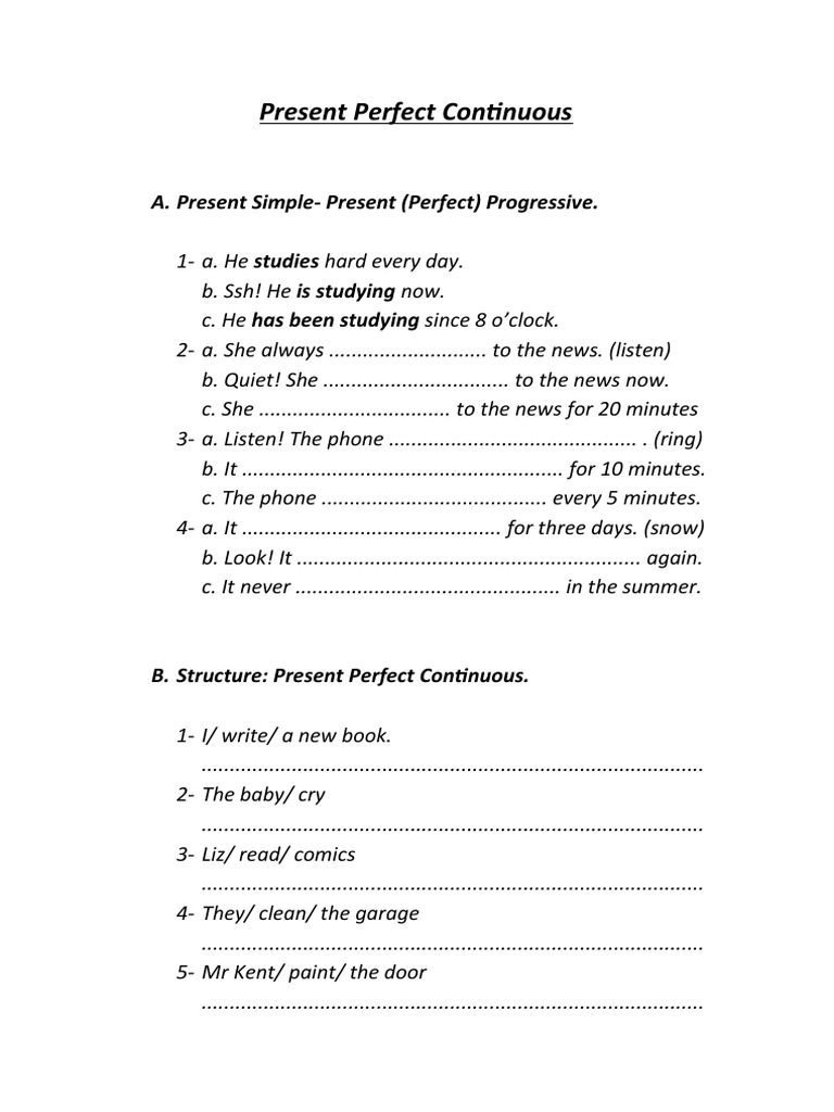 Present Perfect Continuous 2 | PDF