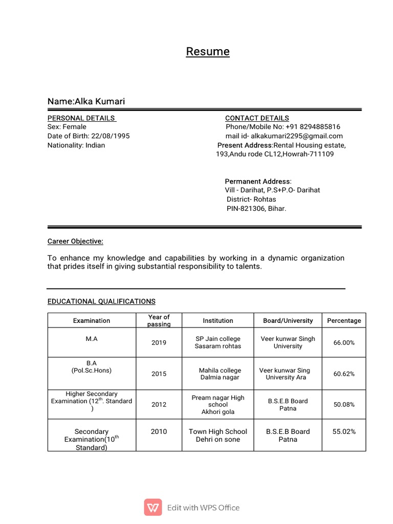 Resume: Alka's Resume | PDF