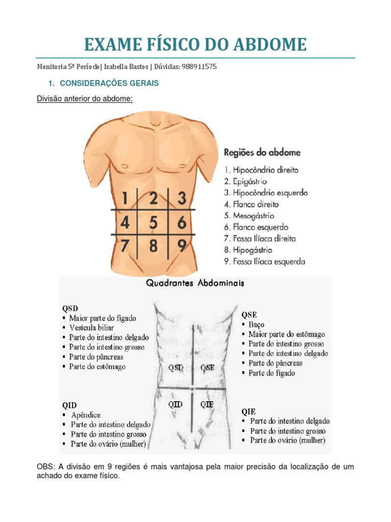 Exame Físico Do Abdome-1 | PDF | Especialidades médicas | Medicina Clínica