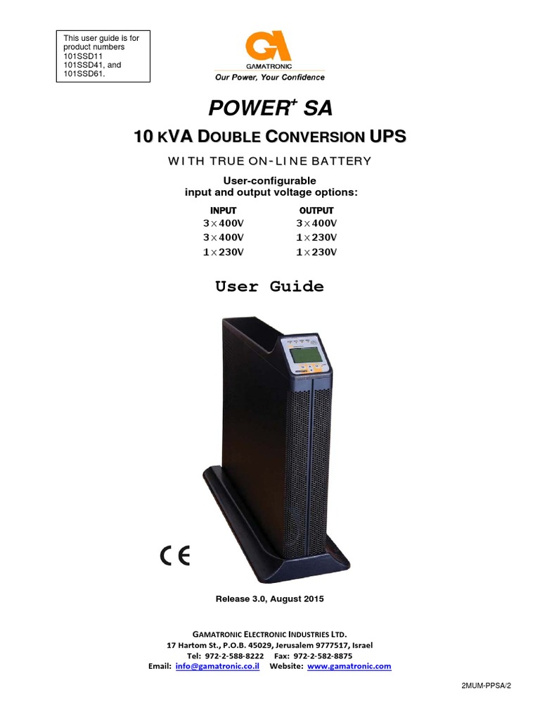 PowerPlus-SA-10KVA-3x400V UPS Gamatronic | PDF | Power Inverter | Power Supply