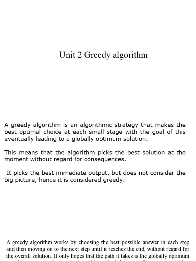 Unit 2 Greedy Algorithm Pdf Mathematical Optimization Computer 9540