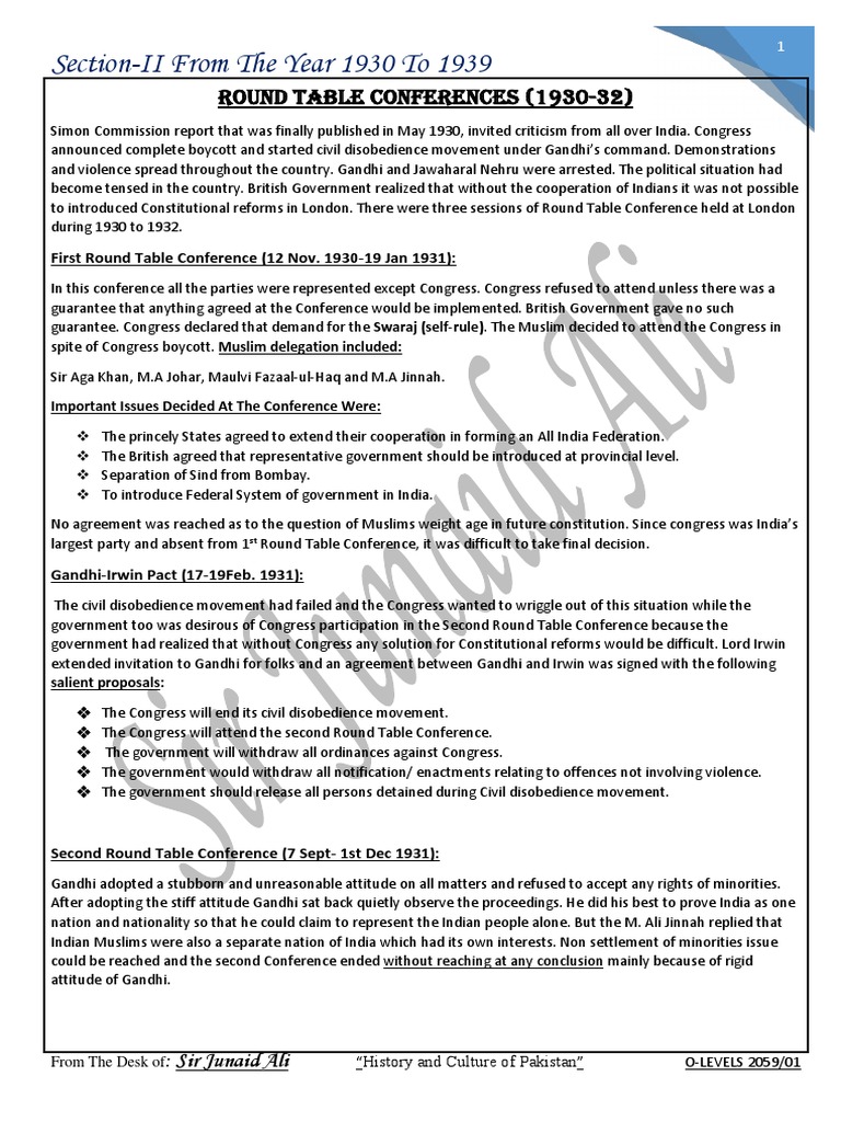 Round Table Conferences | PDF | British Raj | Indian National Congress
