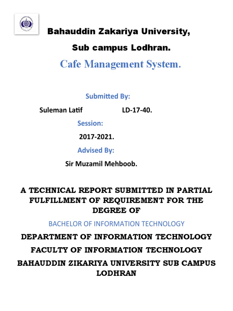 Cafe Management System Project Documentation. | PDF | Menu | Business