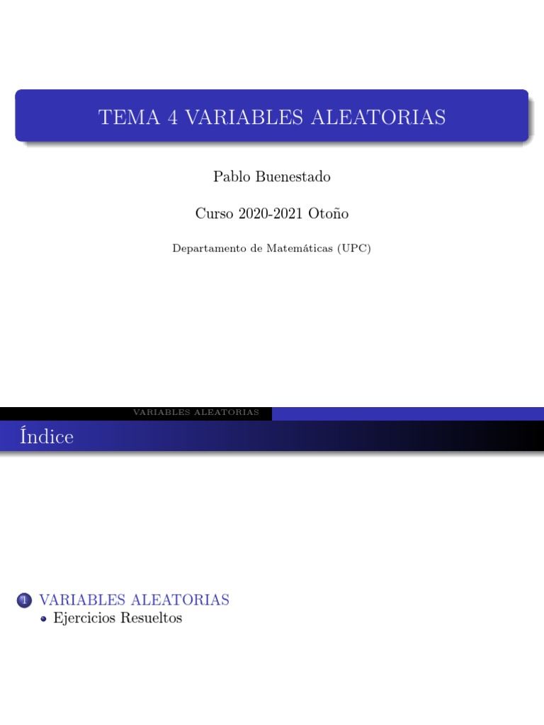5 Ejercicios Resueltos Variables Aleatorias | PDF 5 Ejercicios Resueltos Variables Aleatorias | PDF