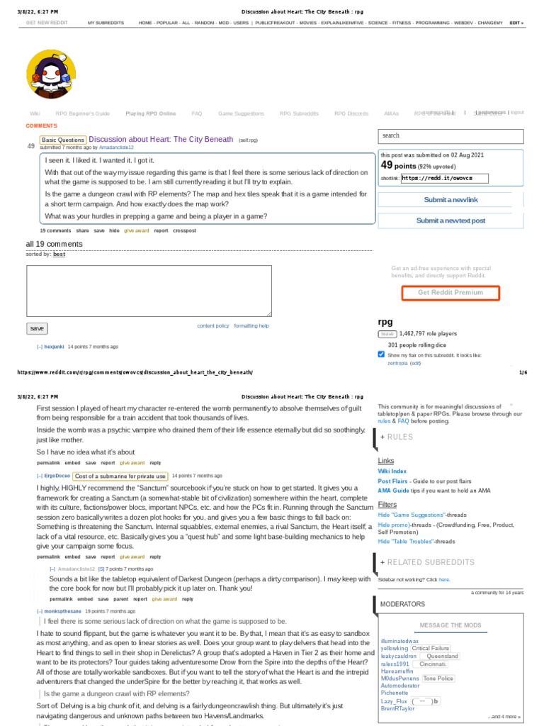 Discussion About Heart - The City Beneath - RPG | Download Free PDF ...