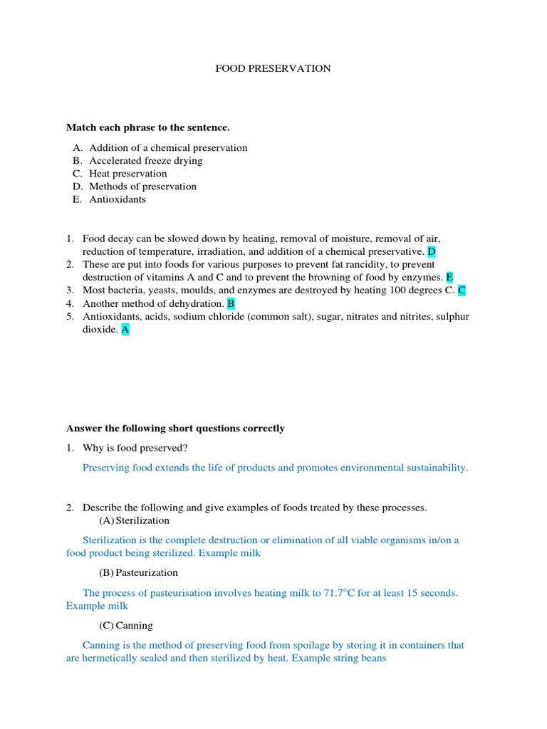 Food Preservation | PDF | Food Preservation | Foods