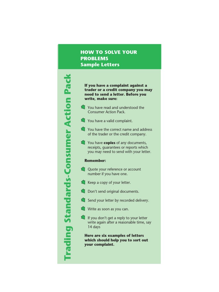 How To Solve Your Problems Sample Letters | PDF | Common Law | Government