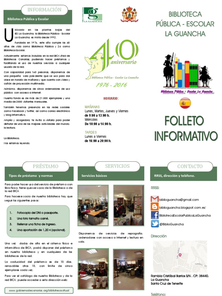 Folleto Informativo | PDF | Bibliotecas | Internet