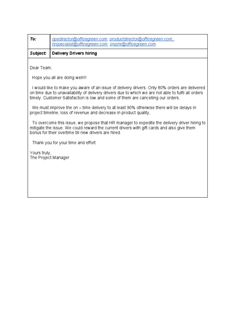 Escalation Email Plant Pals | PDF