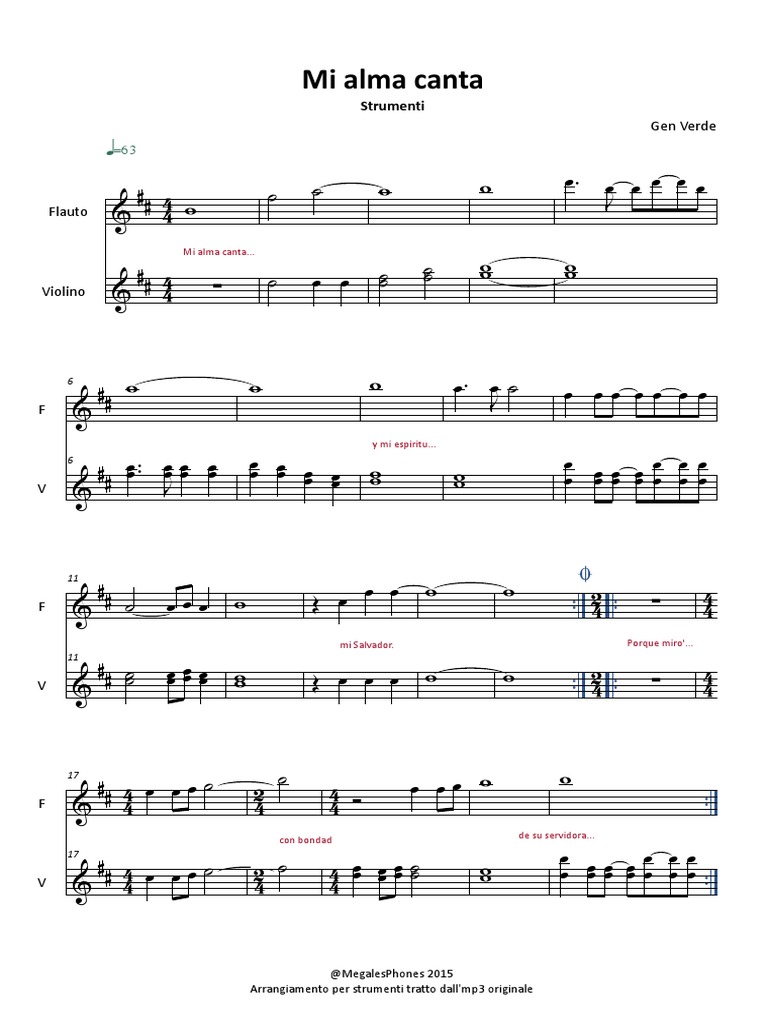 ©mi Alma Canta (Gen Verde) - Megales - Strumenti | PDF