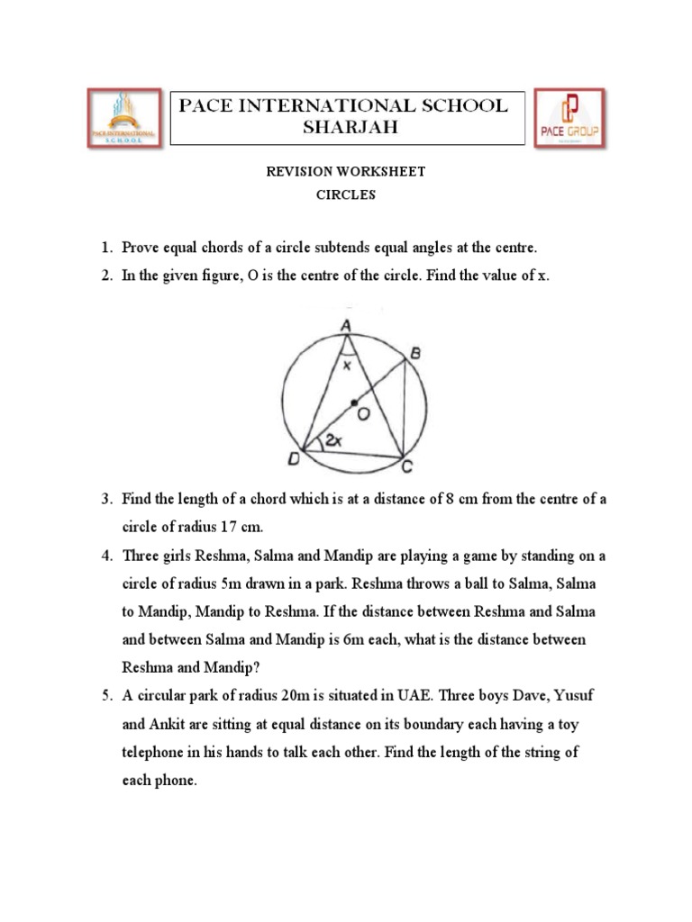 Circles Grade 9 Questions (Doing This For Le Download) | PDF