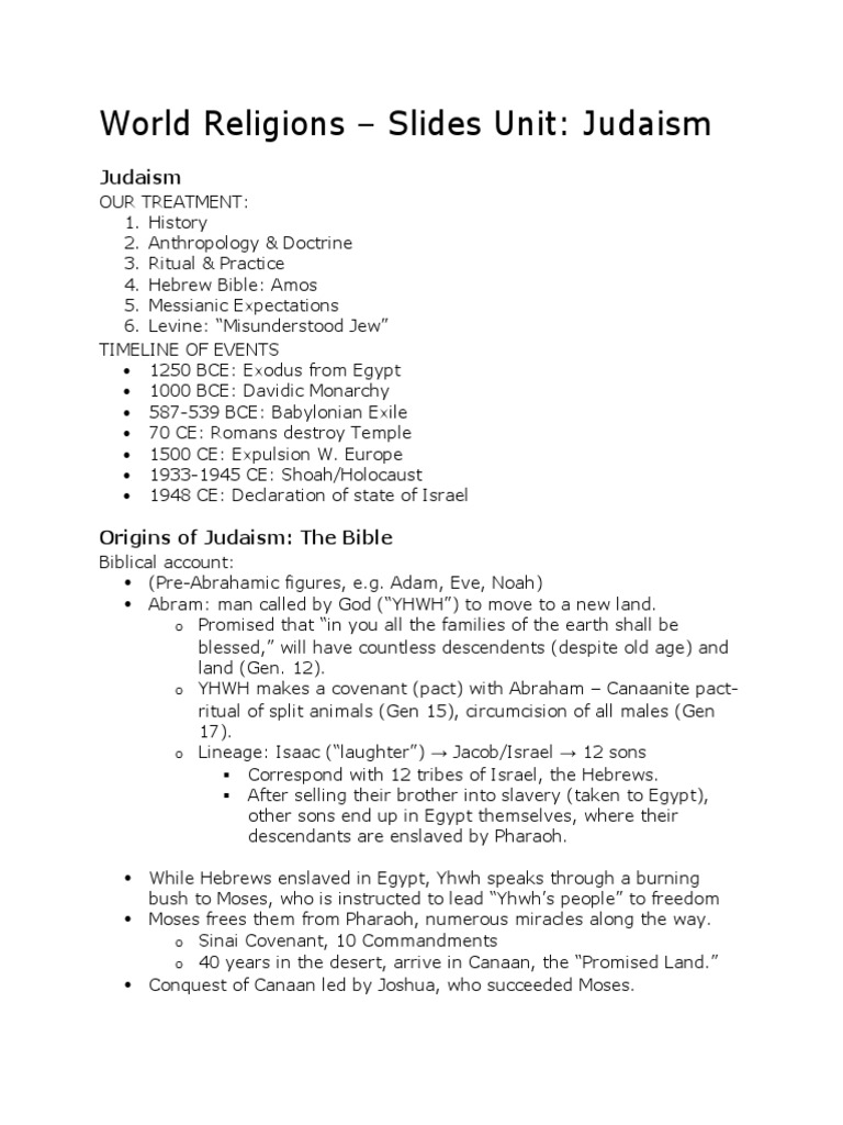 World Religions-Judaism Slides | PDF | Pharisees | Second Temple