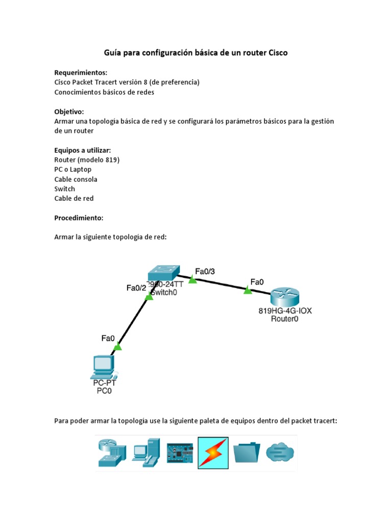 Guía para Configuración Básica de Un Router Cisco | PDF | Enrutador (Computación) | Contraseña