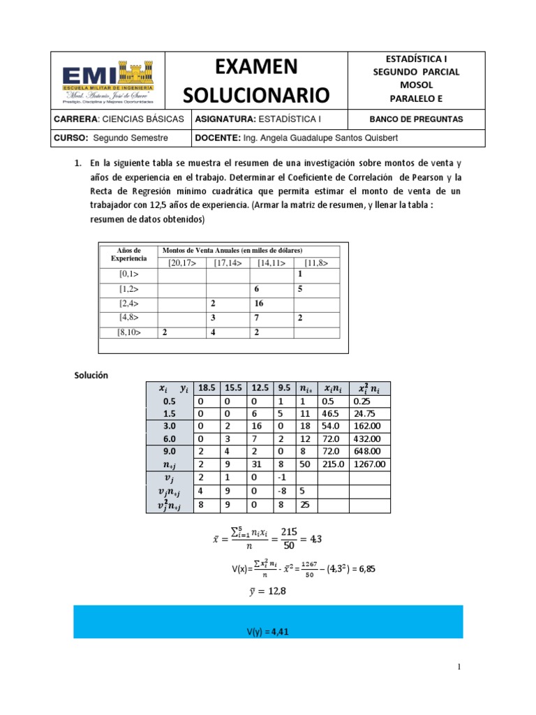 2P Mosol Segundo Parcial Estadística I | PDF