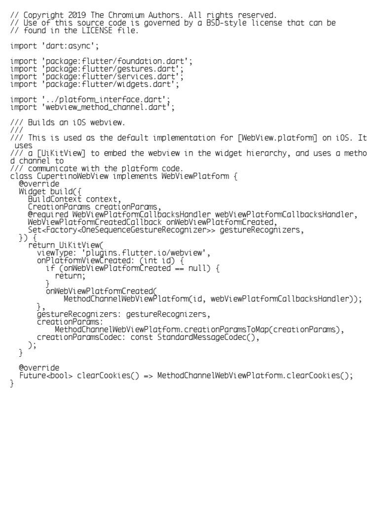 Webview Cupertino - Dart | PDF