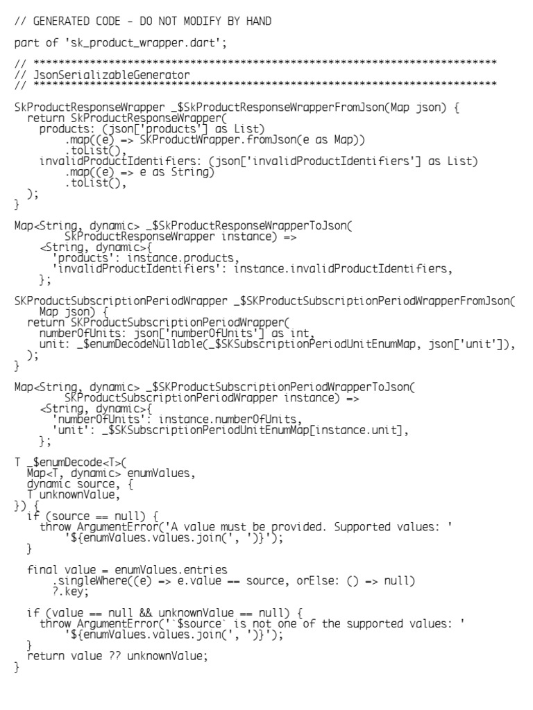 SK Product Wrapper.g.dart | PDF | Systems Engineering | Computer Programming