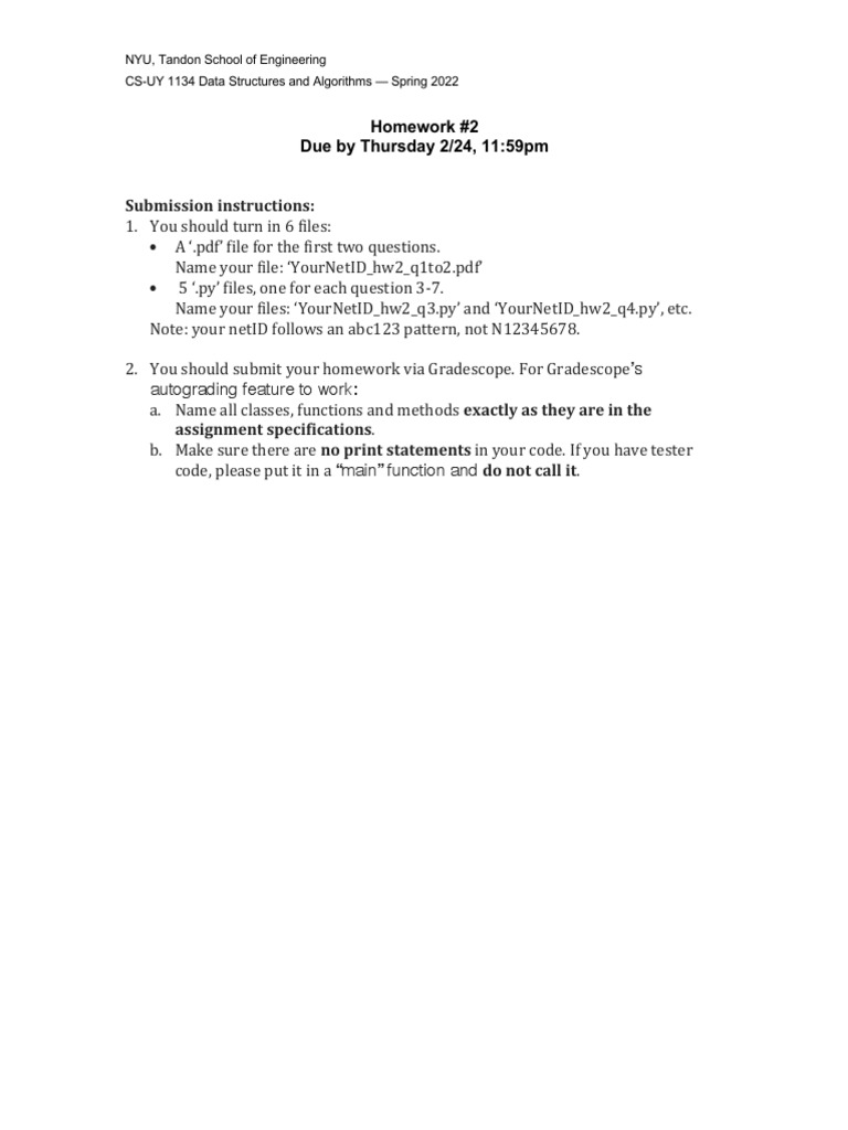 NYU CS1134 hw2 | PDF | Function (Mathematics) | Summation