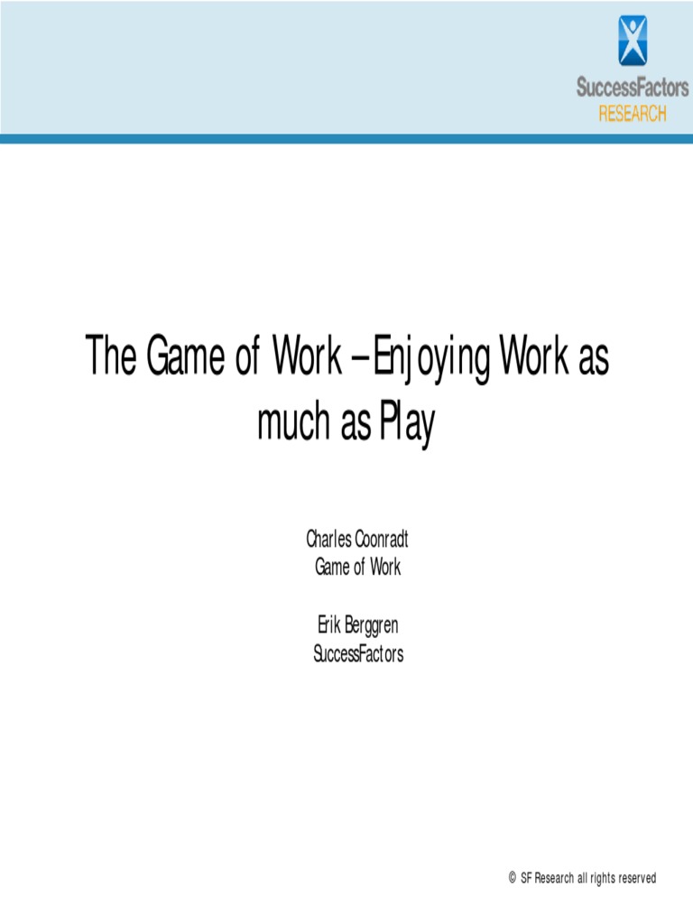 The Game of Work | PDF