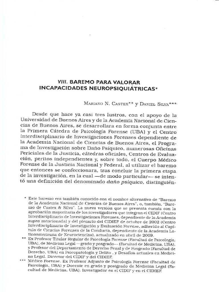 Baremo Castex y Silva | PDF