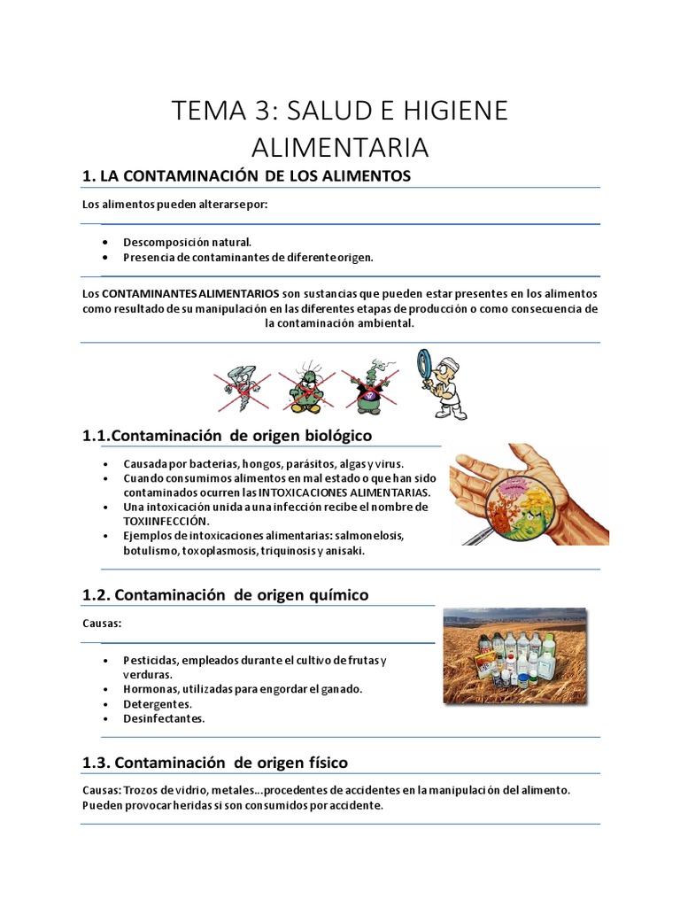 Tema 3 - Salud e Higiene Alimentaria - 3eso - 21 - 22 | PDF | Alimentos ...