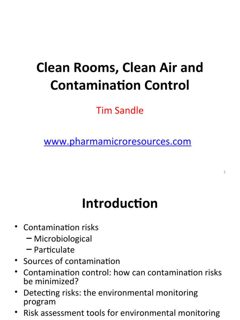 Clean Rooms, Clean Air and Contamination Control: Tim Sandle | PDF ...
