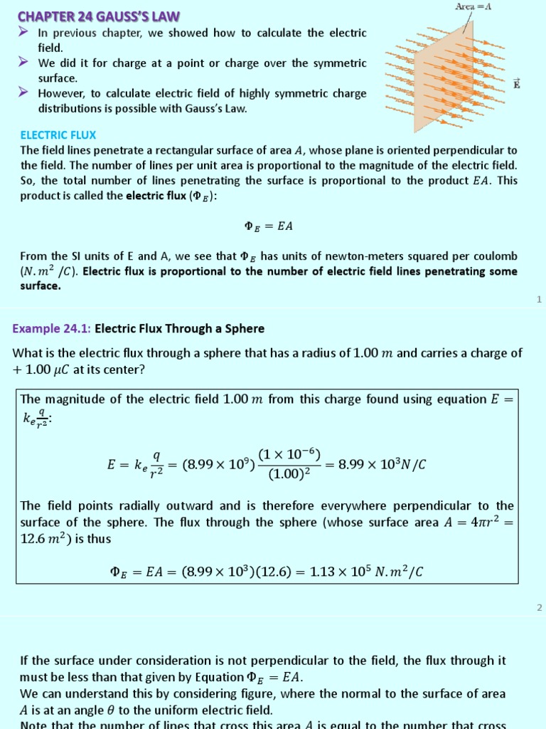 Calculating Electric Flux and Applying Gauss's Law to Determine Electric Fields for Symmetric ...