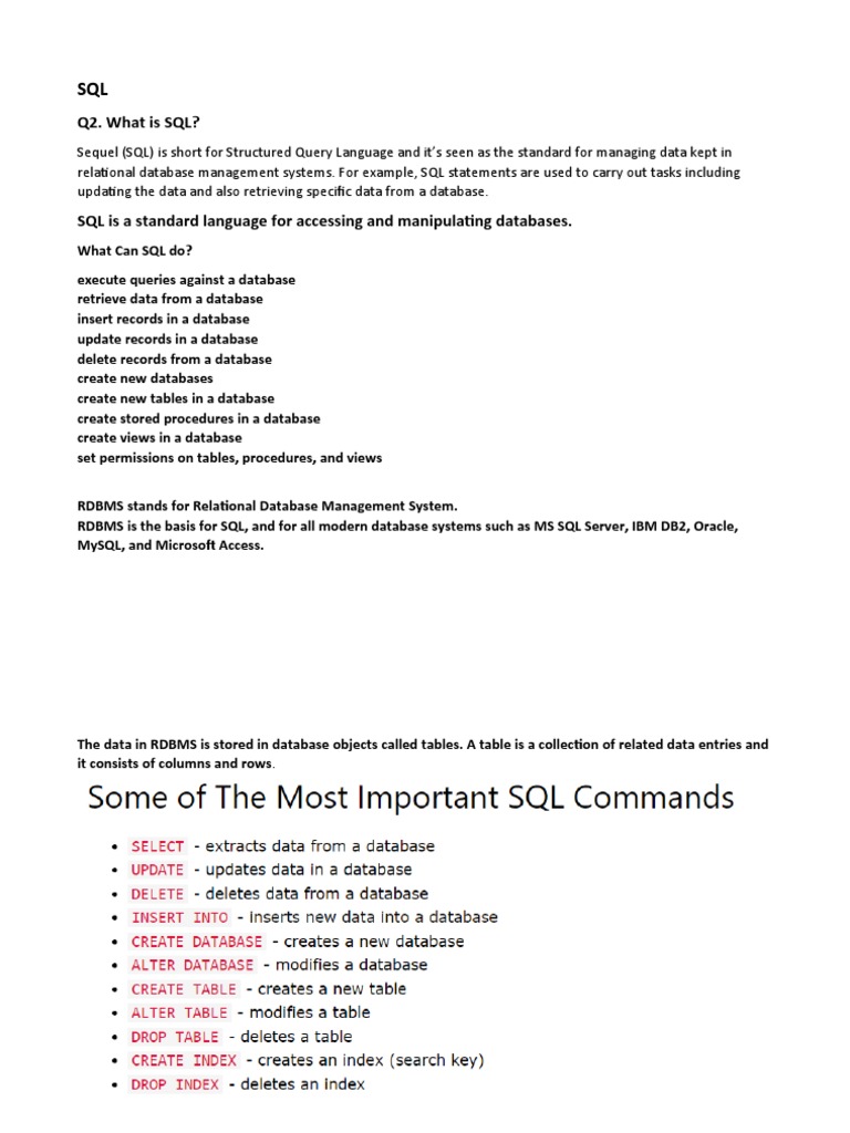 SQL Commands | PDF | Databases | Sql SQL Commands | PDF | Databases | Sql