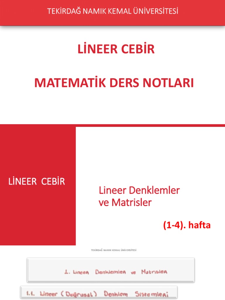 Lineer Cebir 1 | PDF