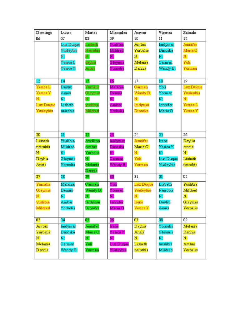 Rol de Guardia MARZO 2022 | PDF