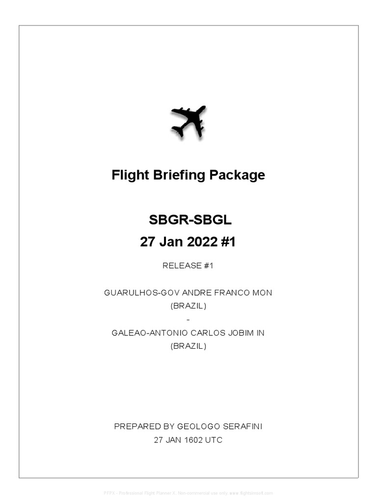 Flight Briefing Package: Release #1 | PDF | Aviation | Aerospace