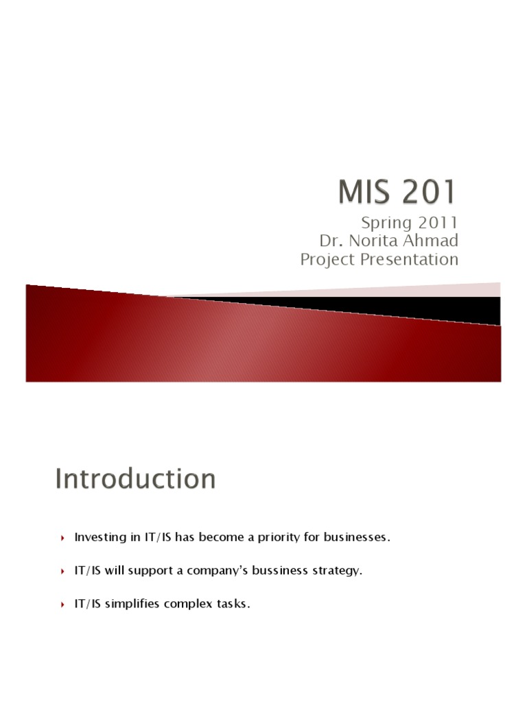 MIS 201 Project-1 | Download Free PDF | Retail | Strategic Management