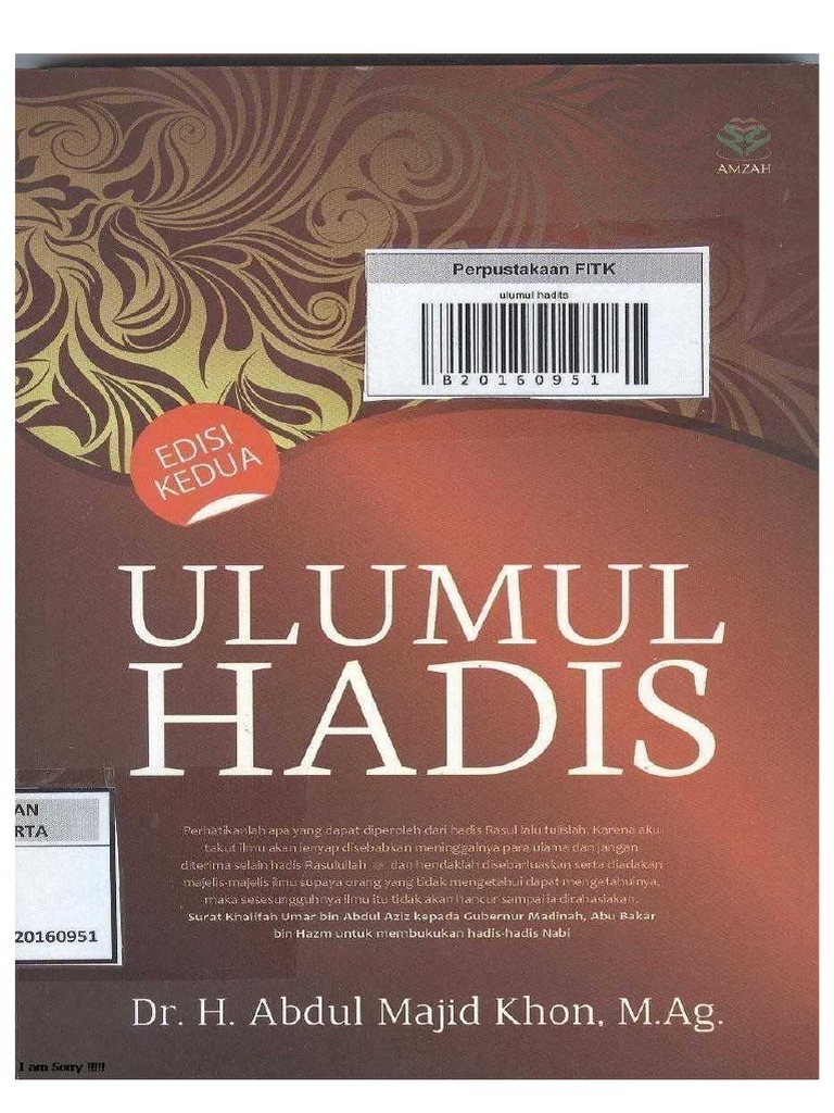Ulumul Hadits Lengkap Abdul Majid Khonpdf | PDF