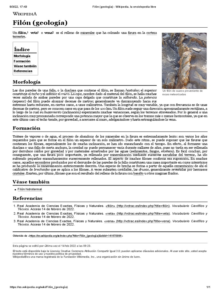 Morfología y Formación de Filones | PDF | Geología económica ...