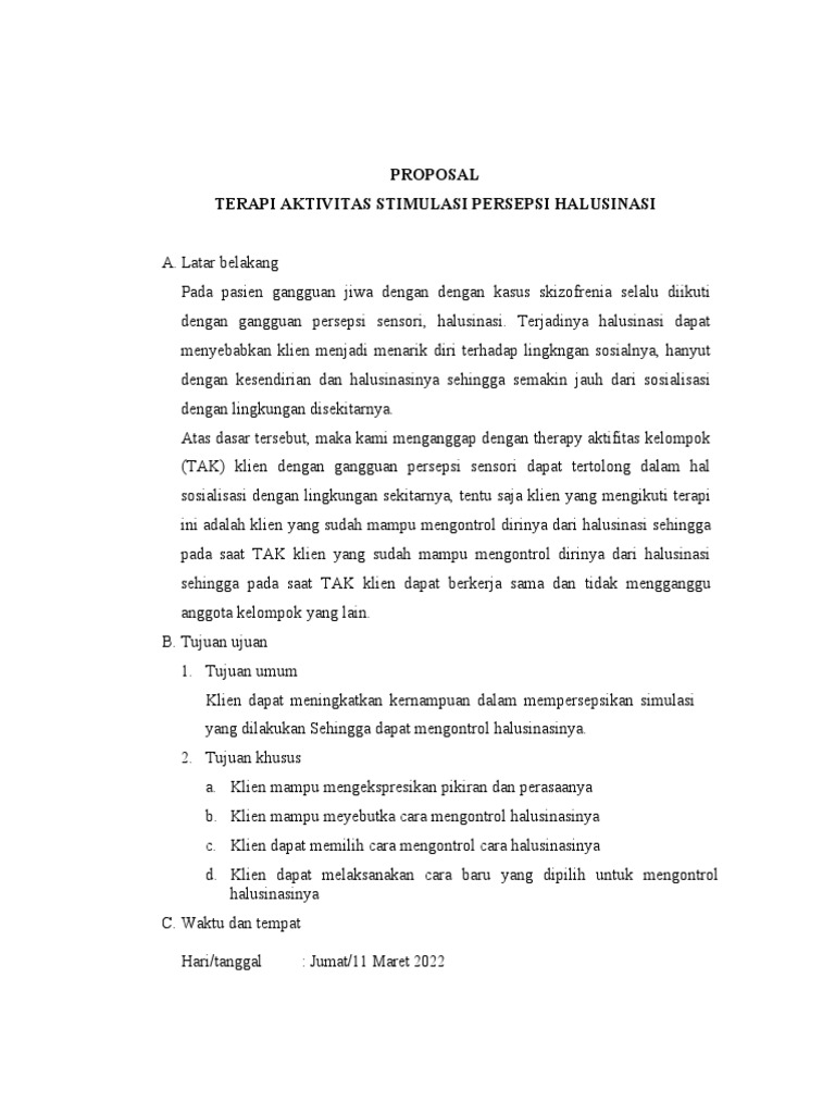 Proposal Tak Halusinasi 1 | PDF