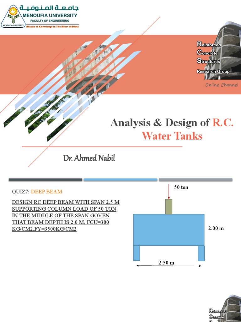 Analysis & Design Of: R.C. Water Tanks | PDF