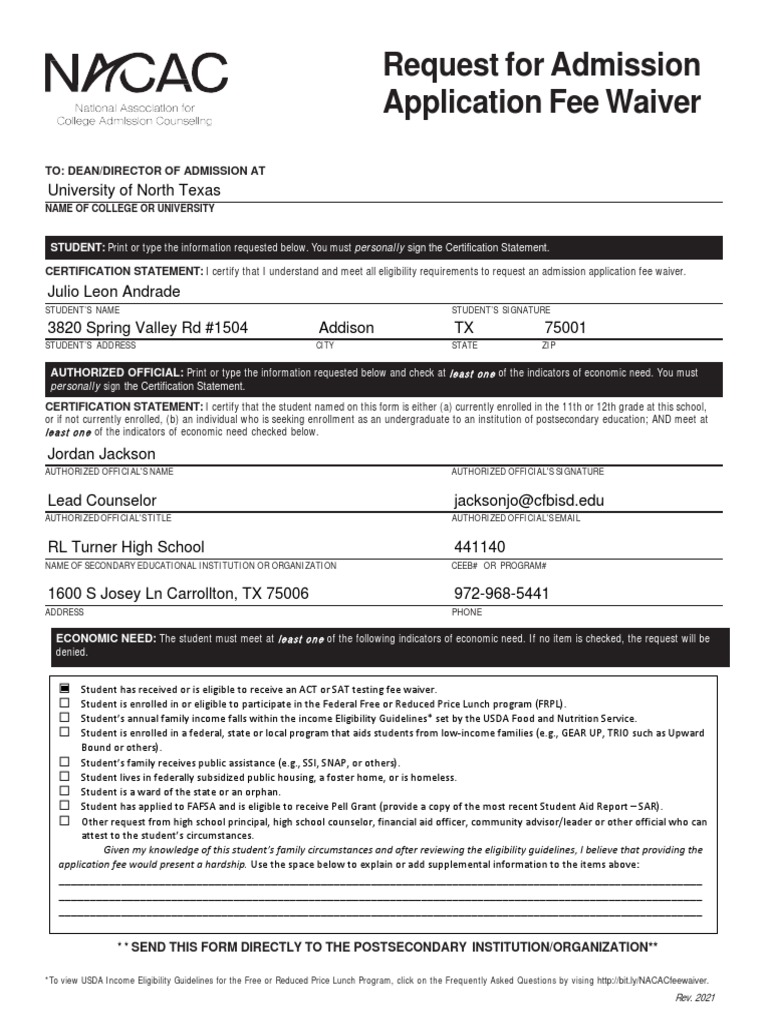 College Application Fee Waiver Guide | PDF | Students | The United States