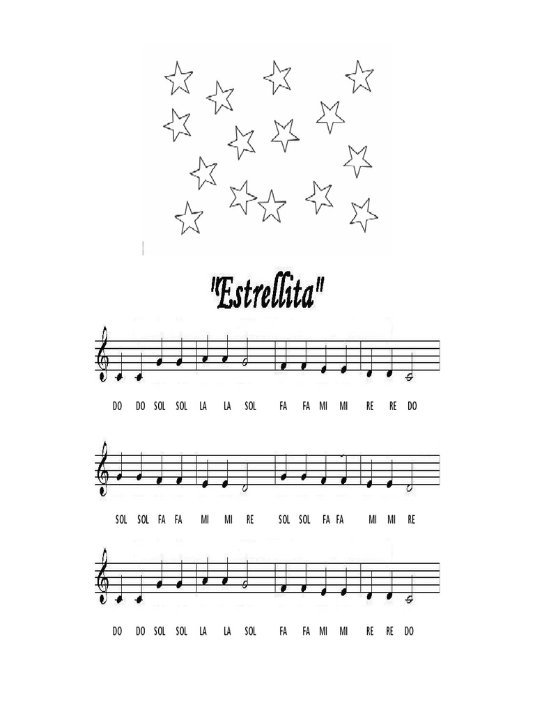 Estrellita Partitura Con Notas | PDF