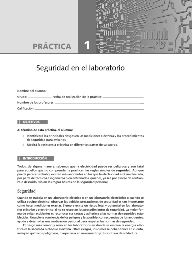 Practica de Seguridad en El Laboratorio | PDF | Laboratorios ...