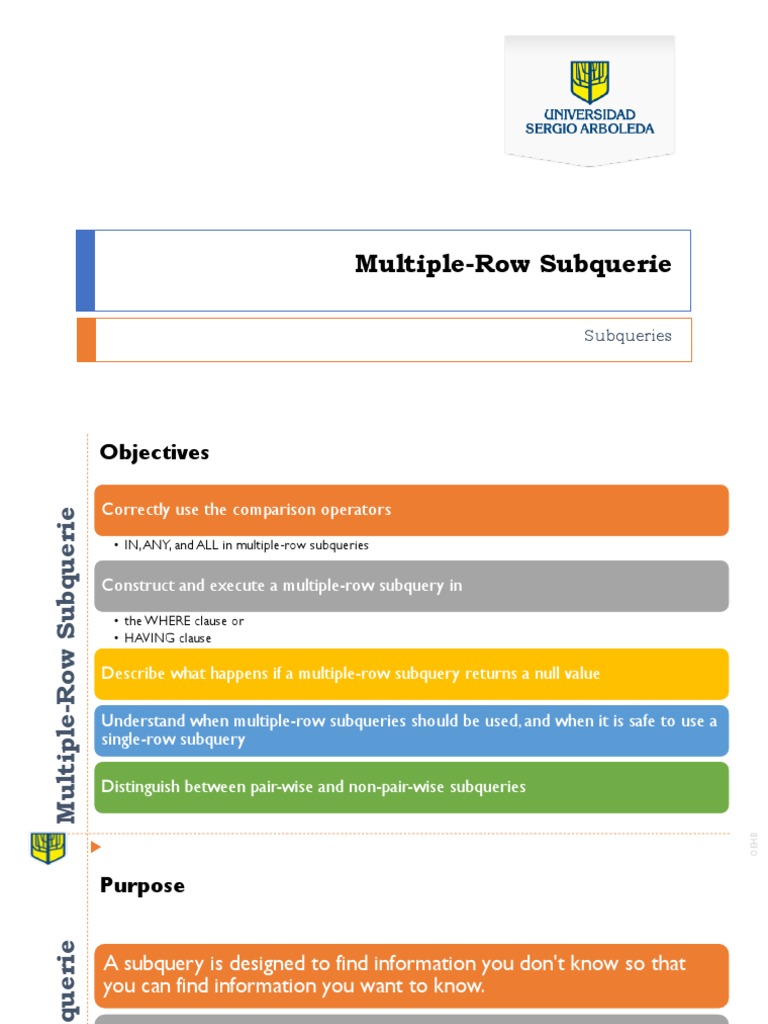 10.3 Multiple-Row Subqueries | PDF | Sql | Computing