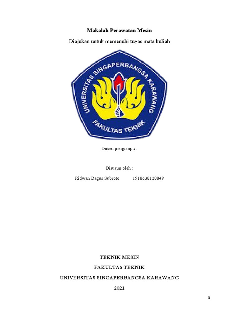 Makalah Teknik Pemeliharaan Mesin | PDF