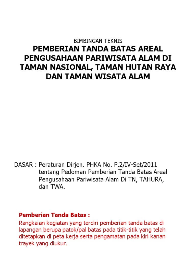 Panduan Pemberian Tanda Batas Areal Pariwisata | PDF | Bisnis ...